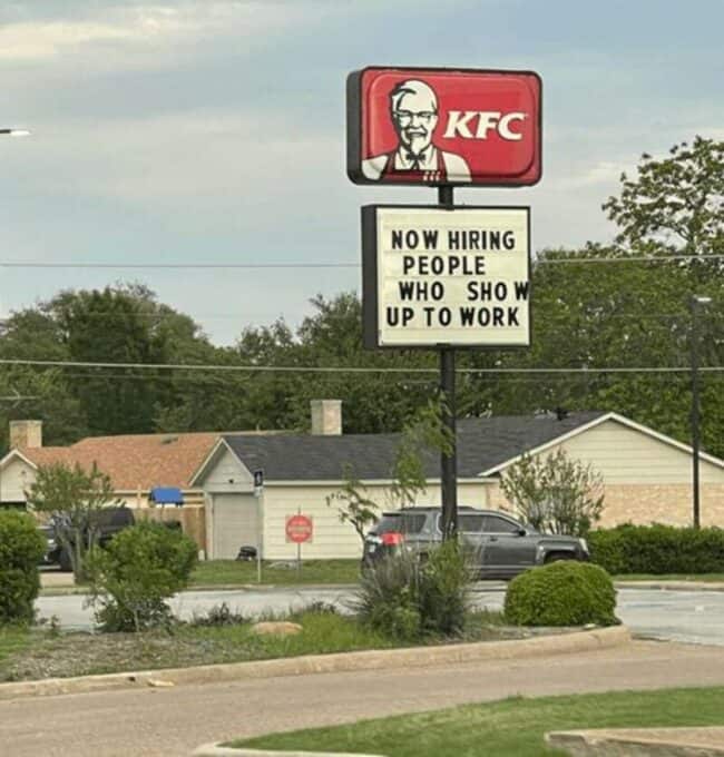 25 Fast Food Now Hiring Signs That Are Funnier Than They Should Be