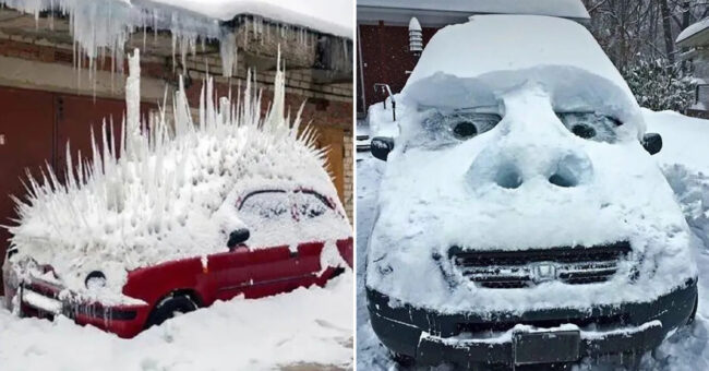 10 Snow-Covered Cars That Became Funny Art