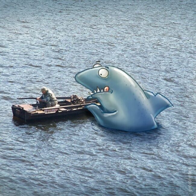 40 Funny Cartoons Added To Pictures That Perfectly Blend Art And Reality